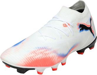 Puma Future 8 Match Fg/Ag Fu&szlig;ballschuh f&uuml;r Unisex, Puma Wei&szlig;, PUMA Schwarz, leuchtendes Rot, 40.5 EU