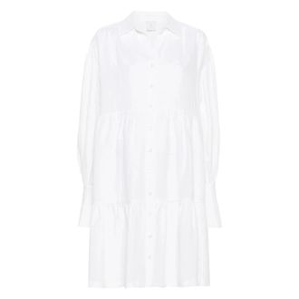 Eleventy Lang&auml;rmeliges Kleid mit Kn&ouml;pfen - - Dresses - Damen - Wei&szlig; - S