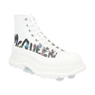 Alexander McQueen Graffiti Print Platform Sneakers - - Shoes - Herren - Wei&szlig; - 40 EU