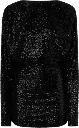 Pinko Pinko, Femme, Blouses et Chemises, Noir, Taille: 40 FR &Eacute;l&eacute;gante mini-robe &agrave; sequins