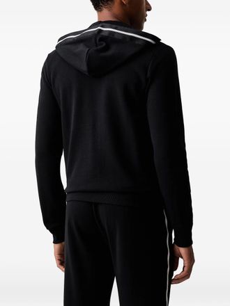 Emporio Armani Embroidered-Logo Zip-Up Sweatshirt - Black
