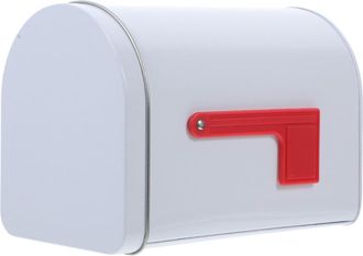DOITOOL Alipis Briefkasten Wei&szlig; Retro Aus Wei&szlig;blech Post Mount Briefk&auml;sten F&uuml;r Drau&szlig;en L&auml;ndlicher Briefkasten Mit Verzinktem DIY-geschenkbox F&uuml;r Weihnachtsman