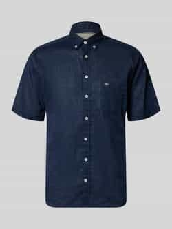 Fynch-Hatton Slim Fit Freizeithemd aus Leinen-Baumwoll-Mix