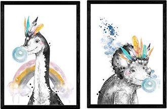 Nacnic pack affiches dinosaure dinosaure enfants de infantiles.L&aacute;minas. format A4