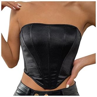 Generic Soutien-gorge 2026 pour femme - Lingerie corset en dentelle florale - Brassi&egrave;re - D&eacute;bardeur court, Noir, XS