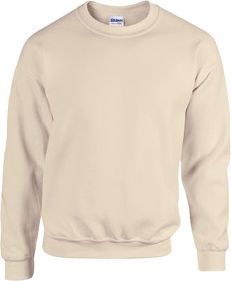 Gildan Herren Fleece Crewneck Sweatshirt Style G18000 Hemd, Blickdicht,1x Sand & 1x HL Kauf Notizblock, XXL