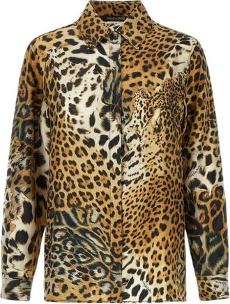 Roberto Cavalli Jaguar Skin Seidenhemd - - Blouses & Shirts - Damen - Mehrfarbig - M