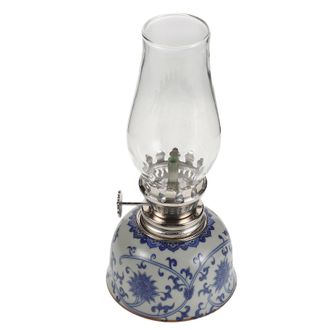 Cabilock Petroleumlampe F&uuml;r Lotusbutterlampe Dekorative Vintage-petroleumlampe Aus Klarem Glas Antike Keramik-&ouml;llampe Rustikale Sturmlaterne F&uuml;r Innenbereich