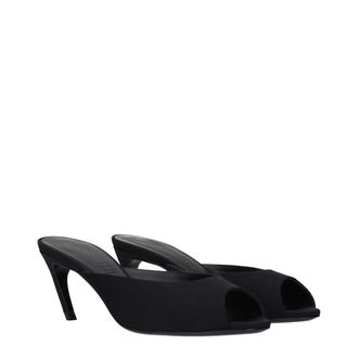 The Attico Womens Black Fabric Flat Sandals