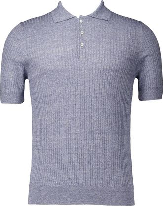 Gran Sasso Homme, Tops, Bleu, Taille: XL Polo en Lin et Coton