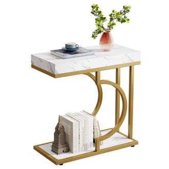 Tribesigns Beistelltisch Couch, C-f&ouml;rmiger Beistelltisch Schmal f&uuml;r Wohnzimmer, Sofatisch, Kleiner Nachttisch f&uuml;r Schlafzimmer