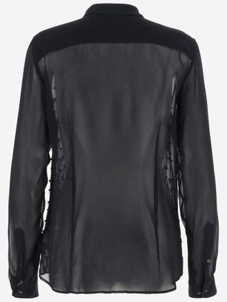 Dries Van Noten Womens Shirt Decorated Viscose Navy