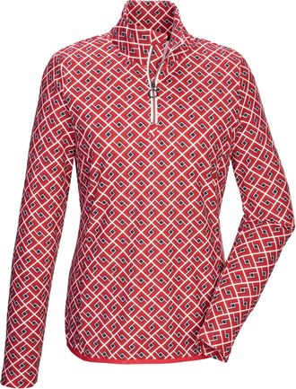 Killtec Damen Powerstretchshirt/Midlayer mit Stehkragen und Rei&szlig;verschluss KSW 109 WMN LS SHRT, dunkelrot, 40, 43610-000
