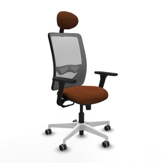 Piqueras y Crespo B&uuml;rostuhl Zulema mit 3D-Armlehnen und festem Kopfteil, ausgestattet mit Sincro 3 Positionen und Schneideschaum, mit Rollen von 65 mm, Parkett, Grau/Br