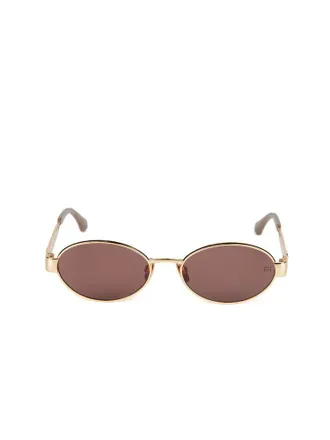 Ana Hickmann Womens Sunglasses Gold-Brown Metal Eyewear - Gold/brown