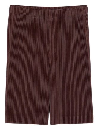 Homme Plissé Issey Miyake short à design plissé - Marron
