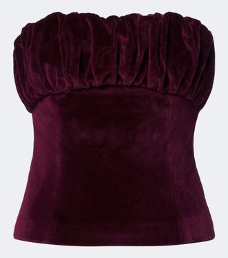 Poss&eacute; Top bustier Maria en velours de coton