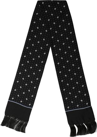 Dolce & Gabbana Silk Logo-Printed Scarf - Black