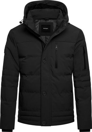 Behype. Herren Winterjacke mit abnehmbarer Kapuze Kurze Steppjacke warme Outdoorjacke Jacket Puffer-Jacke OR_1241-Black-XXL