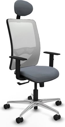 Piqueras y Crespo Arbeitsstuhl Zulema mit 1D-Armen, h&ouml;henverstellbarer Lendenwirbelst&uuml;tze und festem Kopfteil, ausgestattet mit Sincro 3 Positionen und Schneideschaum, 