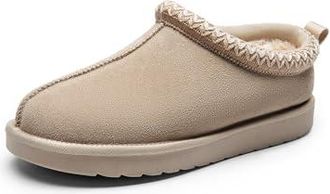 Dream Pairs Chaussons Femme en Daim avec Doublure Chaude en Fausse Fourrure, Pantoufles Hiver à Enfiler avec Soutien de Voûte et Semelle Antidérapante pour Intéri