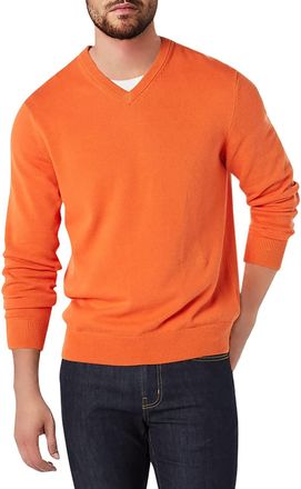 Amazon Essentials Herren Pullover-Pullover Mit V-Ausschnitt (Erhältlich In Groß und Schwer), Orange, XXL
