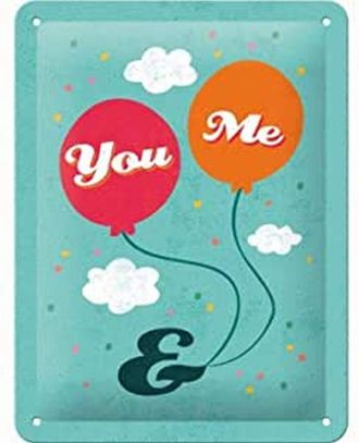 Nostalgic Art Retro Blechschild, Word Up - You & Me - Geschenk-Idee für Freunde, aus Metall, Vintage-Design zur Dekoration, 15 x 20 cm