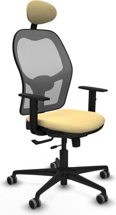 Piqueras y Crespo Stuhl mit R&uuml;ckenlehne aus Netzstoff mit 1D-Armlehnen, h&ouml;henverstellbarer Lendenwirbelst&uuml;tze und festem Kopfteil, ausgestattet mit Syncro/Traslack und 