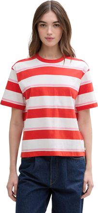 Tom Tailor T-Shirt mit Streifenmuster, Tonal Green Stripe, L