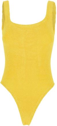 Hunza G Femme, Maillots de bain, Jaune, Taille: ONE Size Maillot de bain &agrave; encolure carr&eacute;e