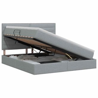 vidaXL Letto Con Contenitore E Materasso Grigio Chiaro 160 X 200 Cm Vidaxl