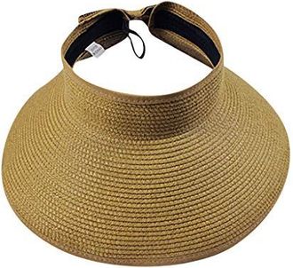 Generic Chapeau pour femme avec visi&egrave;re pare-soleil pliable avec noeud papillon, kaki, Taille unique