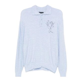 Rassvet Angel Mohair Polo Knit - - Tops - Herren - Blau - M