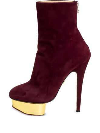 Charlotte Olympia bottines en cuir 140 mm - Rouge