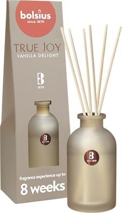 Bolsius Bolsius True Joy - Duftdiffuser - Gr&uuml;n - Vanilla Delight - 80 ml - H&auml;lt bis zu 8 Wochen - Nat&uuml;rliche Extrakte - Pflanzliche Formel