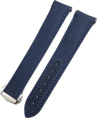Generic 19/20/21 mm gebogenes Nylongewebe-Uhrenarmband, passend für Omega 300 Aqua 150 Uhrenarmband