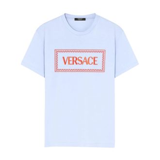 Versace Klares Blau T-Shirts & Polos - - Tops - Herren - Blau - 2XL