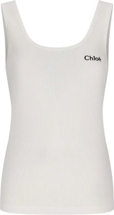Chlo&eacute; Femme, Tops, Blanc, Taille: 42 FR D&eacute;bardeur c&ocirc;tel&eacute; avec logo