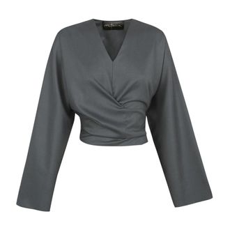 Cortana Oversize V-neck Top - - Blouses & Shirts - Damen - Blau - S