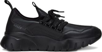 Bally baskets Bikki en cuir &agrave; logo - Noir
