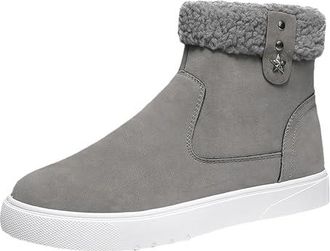 Jamron Homme Hiver Bottines Fourr&eacute;es &agrave; Enfiler Daim Synth&eacute;tique Bottes de Neige Gris SN0707335 EU41.5