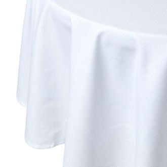 Homescapes Wei&szlig;e Tischdecke rund mit Hohlsaum aus 100% Baumwolle 178 cm, rundes Tischtuch, waschbar & pflegeleicht