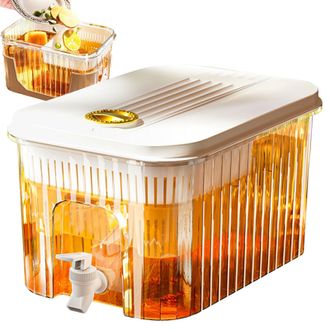 Generico Wasserspender f&uuml;r K&uuml;hlschrank: Getr&auml;nketank f&uuml;r K&uuml;hlschrank, 5 Liter, auslaufsicherer Beh&auml;lter, gefilterter Getr&auml;nkeserver mit Filter, langlebiger Fl&uuml;