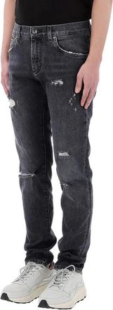 Dolce & Gabbana Homme, Jeans, Gris, Taille: M Jeans slim-fit en denim stretch