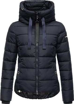 Navahoo Damen Winterjacke warme Steppjacke mit hohem Kragen und verstellbarer Kapuze Amayaa Navy Gr. XXL