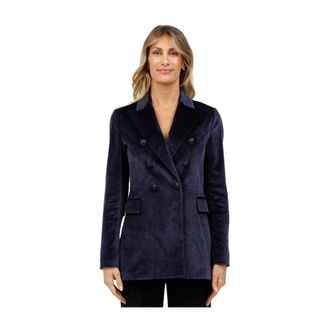 Circolo 1901 Samt Doppelreiher Jacke - - Jackets - Damen - Blau - M