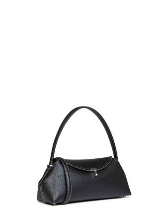 Toteme Womens Shoulder Bag T-Lock Black Calf Leather