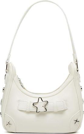 Generic Star Rivet Buckle Sac Hobo Croissant Couleur Unie Petit Sac de Voyage Sacoche Porte-Monnaie pour Femmes