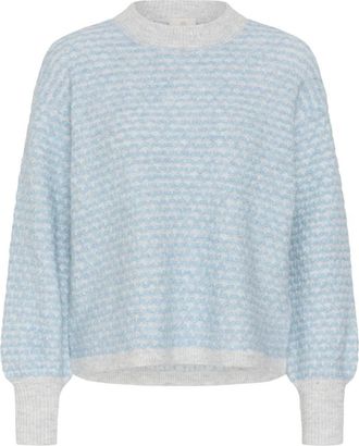 Kaffe Maille &agrave; col rond - Femme - Pulls - Bleu - Taille: 44 FR