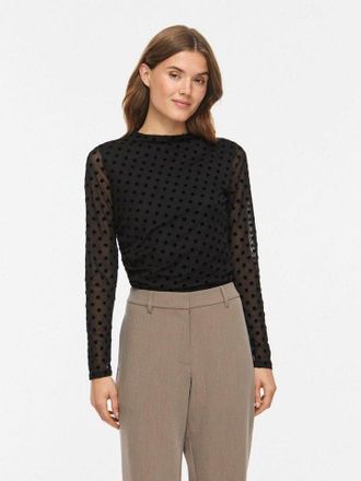 Vila Langarmshirt VIRIKKE L/S FUNNEL NECK TOP - NOOS